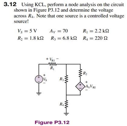 Solved Using KCL Perform A Node Analysis On The Circuit Chegg Com