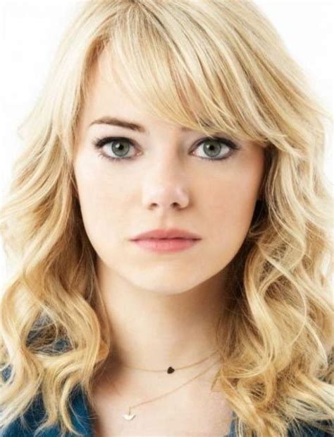 Emma Stone Side Swept Bangs