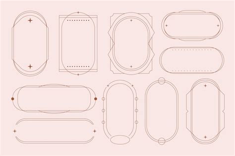 평평한 디자인 미니멀리즘 선형 프레임 무료 벡터