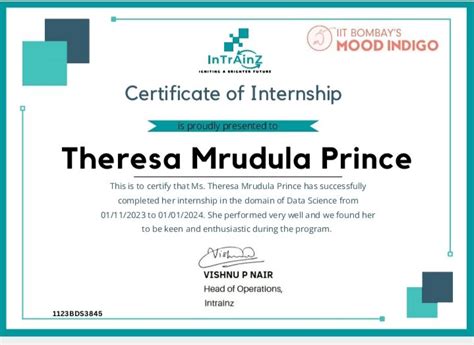 theresa mrudula prince on linkedin datascience internship