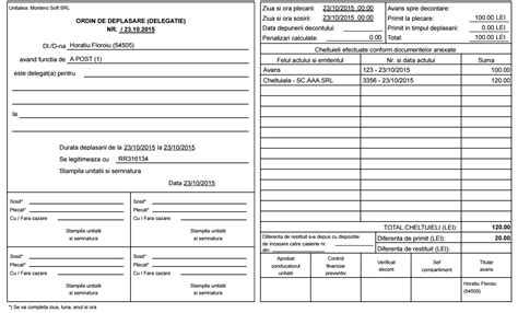 Decont Angajat Model Ordin De Deplasare Docs