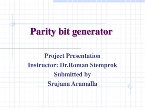 Ppt Parity Bit Generator Powerpoint Presentation Free Download Id