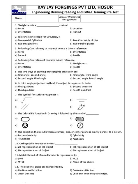 Engineering Drawing Reading Test Gdandt Pdf Angle Shape