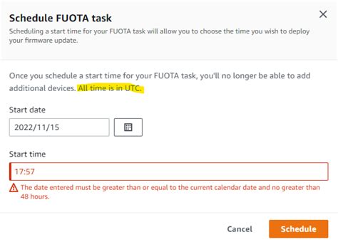 Lorawan Fuota Task Error Message Wrong Time Aws Re Post