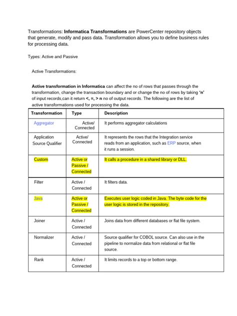 Transformations In Informatica Pdf