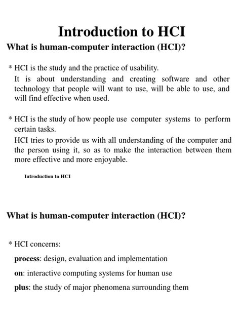 Introduction To Hci Pdf Humancomputer Interaction Usability