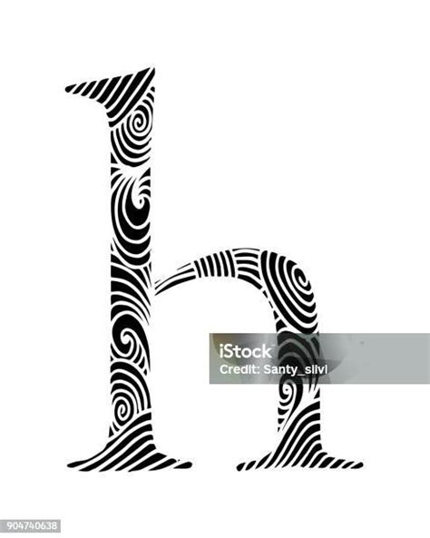 착 색에 대 한 편지 H입니다 벡터 장식 개체그림 컴퓨터 드레스 레이스섬유 숫자 기호그림 개념에 대한 스톡 벡터 아트 및 기타 이미지 Istock