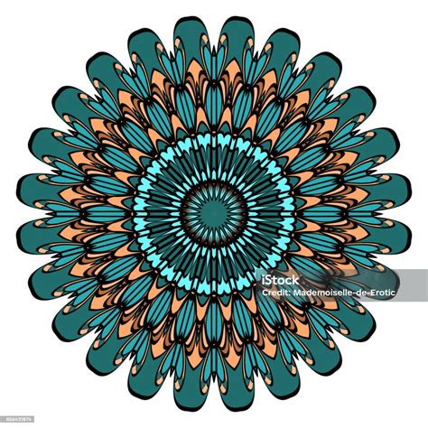 장식용 원형 패턴입니다 만다라입니다 빈티지 장식 요소입니다 손으로 그린 화려한 벡터 배경 꽃 식물에 대한 스톡 벡터 아트 및 기타 이미지 Istock