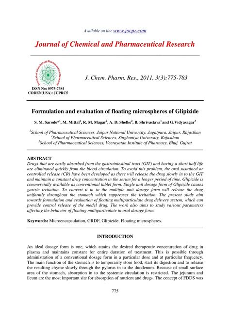 Ppt Formulation And Evaluation Of Floating Microspheres Of Glipizide Powerpoint Presentation