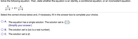 Solved Solve The Following Equation Then State Whether The