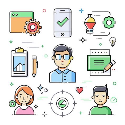 Set Of Line Icons Premium AI Generated Vector