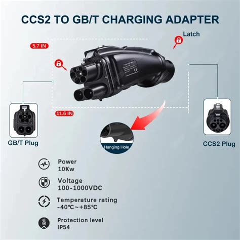 Electric Vehicle Charging Connector Ccs2 To Gbt Dc Charger Adapter Electric Vehicle Charging Connector Ccs2 To Gbt Dc Charger Adapter