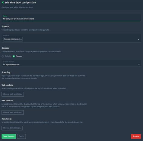 Organization Settings Blockbax