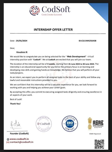 Vinothini R On Linkedin Codesoft Intenship New Web