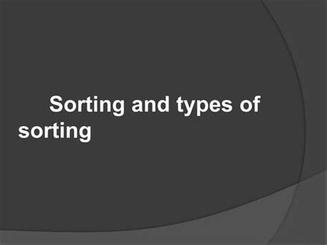 Sorting Ppt