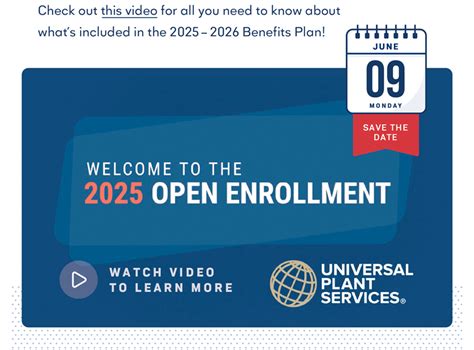 Mark Your Calendars Universal Plant Services Benefits Open Enrollment