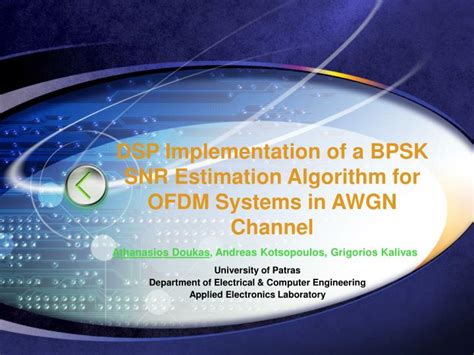 Ppt Dsp Implementation Of A Bpsk Snr Estimation Algorithm For Ofdm