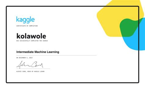 Kolawole Olulana On Linkedin Kolawole Completed The Intermediate Machine Learning Course On Kaggle
