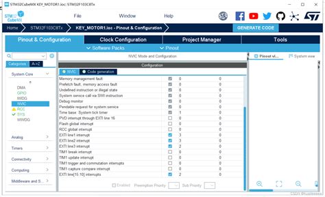 （stm32cubemx生成hal库）stm32f103c8t6最小系统板，4个按键分别控制42混合步进电机启停、变向、加减速
