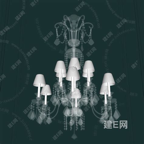 欧式古典水晶吊灯模型SU模型下载 ID 114381345 建e网su模型