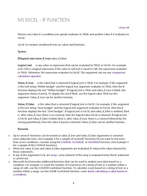 Ms Excel If Download Free Pdf Microsoft Excel Parameter Computer Programming