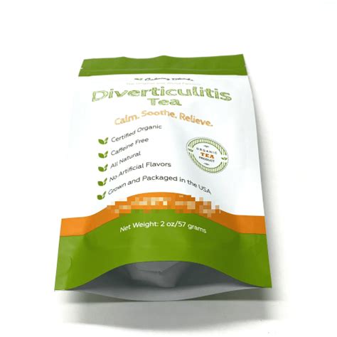 2oz57g Diverticulitis Tea Packaging Bag Stand Up Pouches Gozeniths
