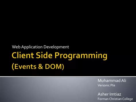 Ppt Client Side Programming Events And Dom Powerpoint Presentation Id4914687