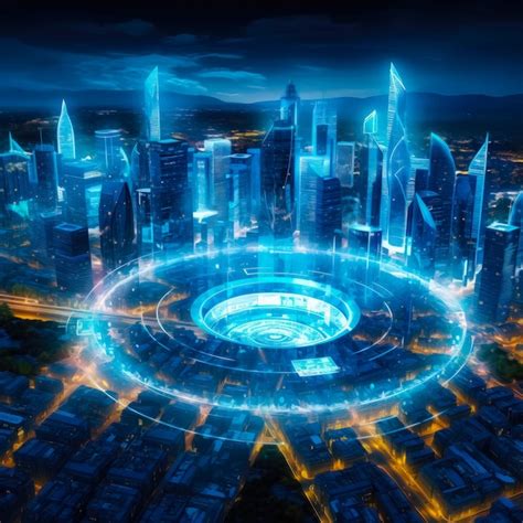 Premium Ai Image Hologram Futuristic Smart City