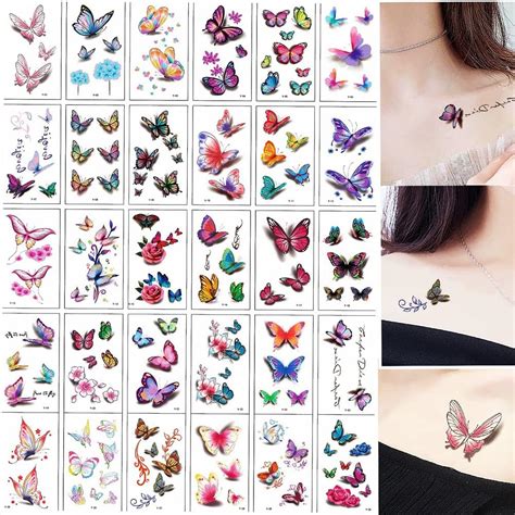 Realistic 3d Butterfly Temporary Tattoo Stickers Australia Ubuy