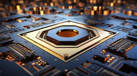 마더보드 회로 Cpu 마이크로칩 디지털 프로세서의 근접 촬영 하드웨어 배경 기술 Ai 생성 일러스트레이션의 개념 프리미엄 사진
