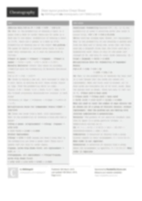 Solution Cheatsheet Notes Stats Layout Practice Studypool