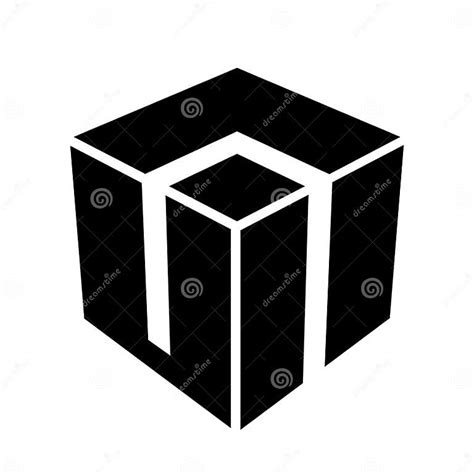 Black Abstract Split Cube Icon Stock Vector Illustration Of Geometric Color 292771037