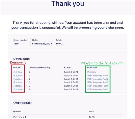 Php Customize Woocommerce Account Downloads Columns Table Stack Overflow