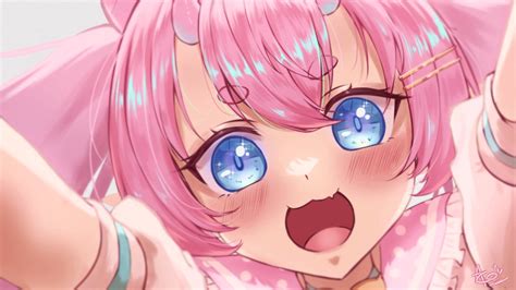 Safebooru 1girl 3 Aconite Blush Chibidoki Vtuber Close Up Crossed
