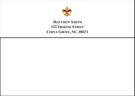 Return Address Printed On Back Flap Of Outside Envelopes