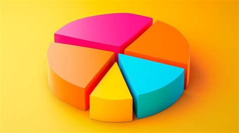 Premium Photo Bright Colorful Pie Chart On Yellow Background