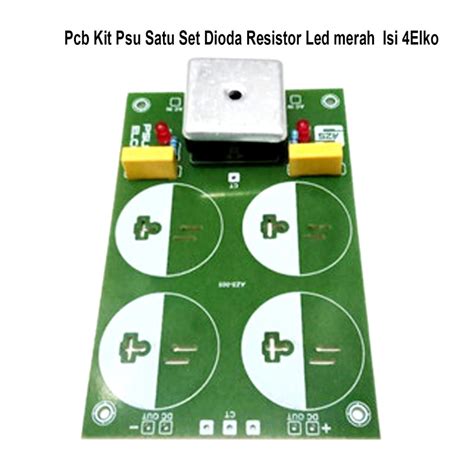 Jual Pcb Kit Psu Satu Set Dioda Resistor Led Merah Isi 4elko Shopee Indonesia