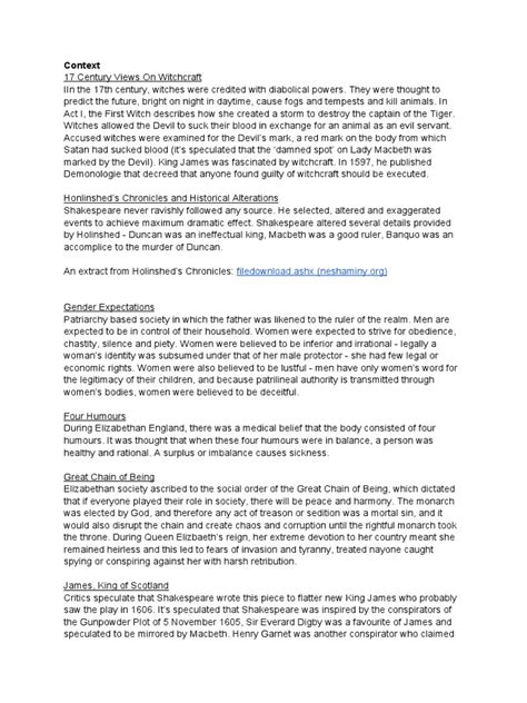 Macbeth Context Pdf