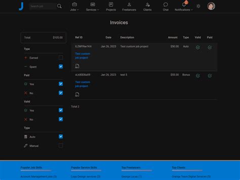 Invoice List Awwwards