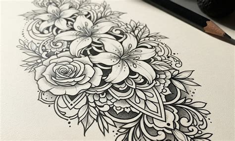 Draw A Custom Tattoo Design On Paper As A Realistic Pencil Sketch By