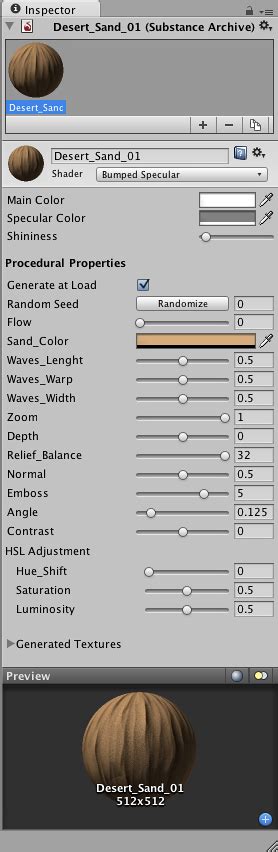 Unity Manual Procedural Material Assets