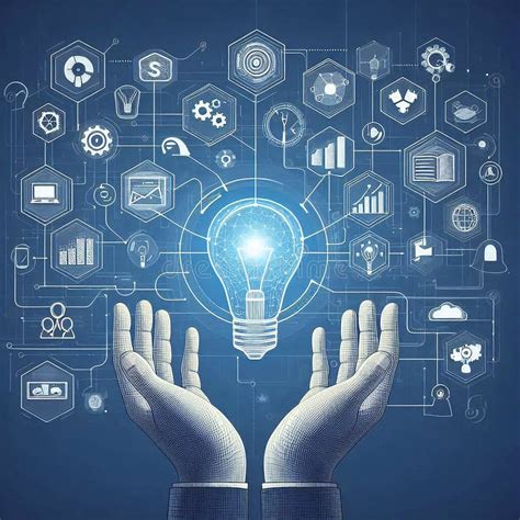 Integration Data System Wireframe Hands Representing System Integration Technology Stock