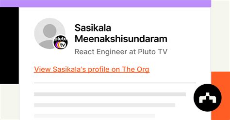 Sasikala Meenakshisundaram React Engineer At Pluto Tv The Org