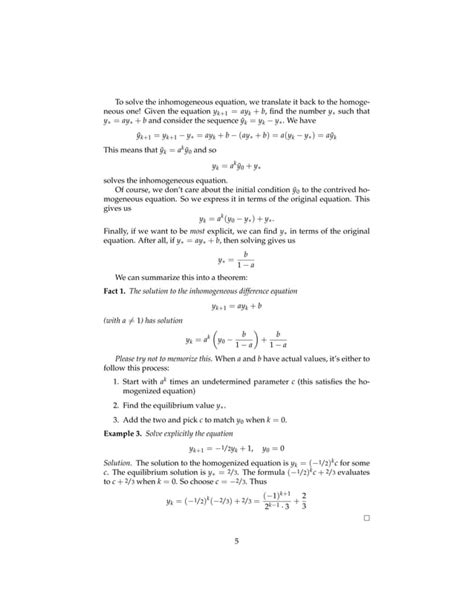 Lesson30 First Order Difference Equations Handout Pdf