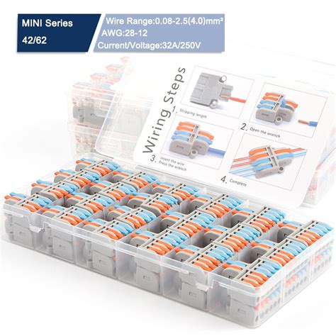 박스형 미니 전기 분배기 빠른 푸시 인 와이어 커넥터 가정용 Led 조명 케이블 커넥터용 범용 소형 터미널 블록커넥터 Aliexpress