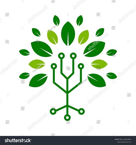 Green Tech Tree Symbol Circuit Board Stock Vector Royalty Free Shutterstock