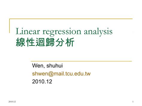 Linear Regression Analysis Ppt