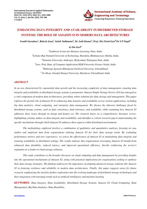 Pdf Enhancing Data Integrity And Availability In Distributed Storage