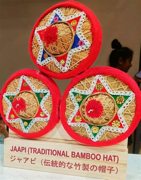 India Jaapi The Traditional Bamboo Hat Of Assam On Display At The