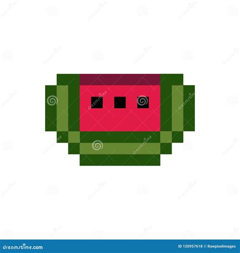 Fresh Watermelon Pixelated Fruit Graphic Stock Illustration Illustration Of Cute Fruit 120957618